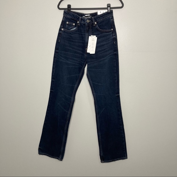 Zara | Jeans | Nwt Zara High Rise Flare Full Length Dark Wash 6 | Poshmark